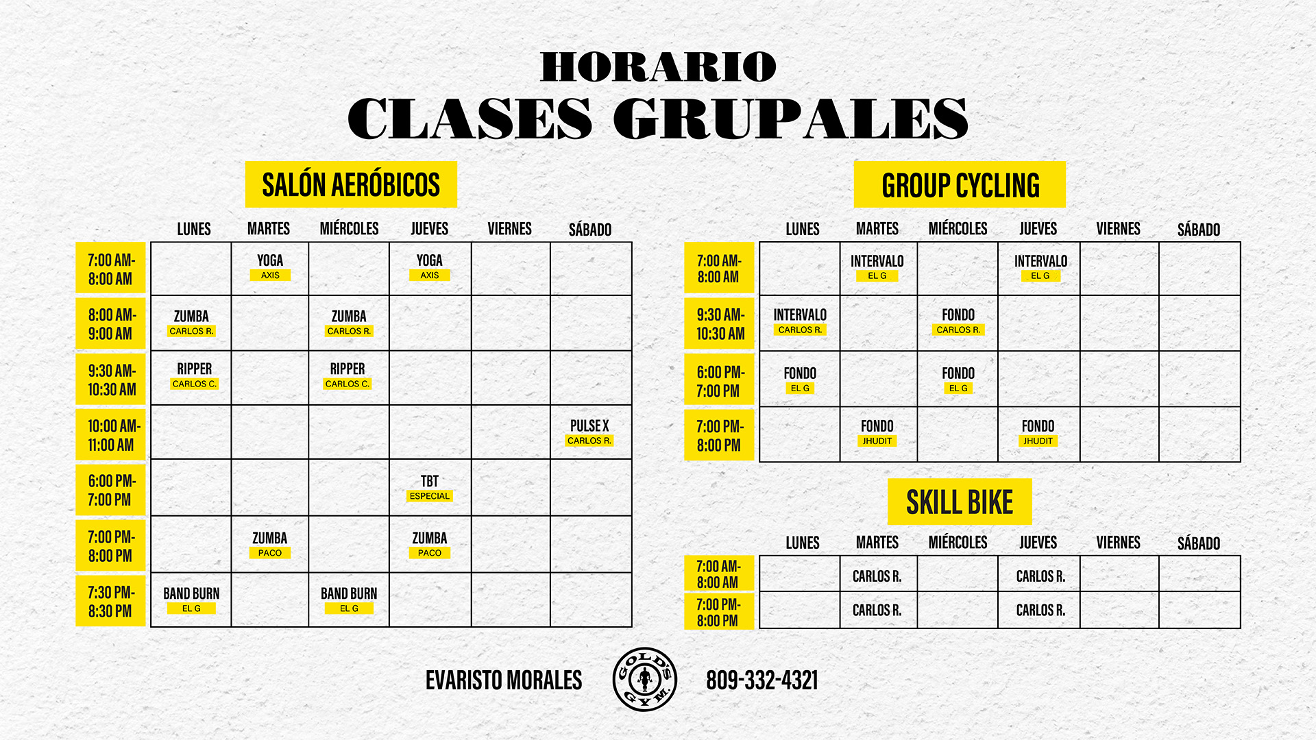 CLASES Y HORARIOS
